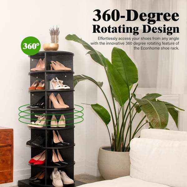 Modern Tall Round 360° Rotating Spinning Shoe Rack, Turntable Rack for ...