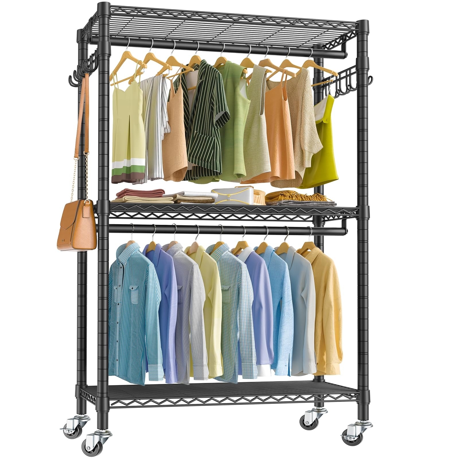 Rolling coat rack store