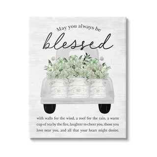 Stupell Always Be Blessed Proverb Canvas Wall Art Design by Lettered ...