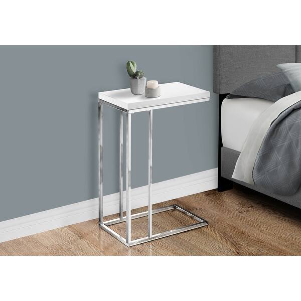c shaped side table chrome