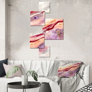 Designart "Encounters At Redend Point VI" Abstract Liquid Ink Metal ...