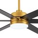 65 Inch Gold Large LED Ceiling Fan with Light and Remote(6-Blade) - Bed Bath & Beyond - 38932700