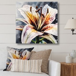 Designart "White Lily Serenade" Floral Lily Canvas Prints - Bed Bath ...