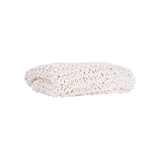 Cream Acrylic Chunky Knit Throw - Bed Bath & Beyond - 34778714