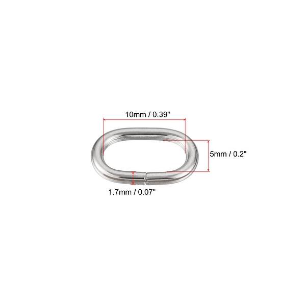 Metal Oval Ring Buckles 10x5mm for Bags Belts DIY Silver Tone 10pcs ...