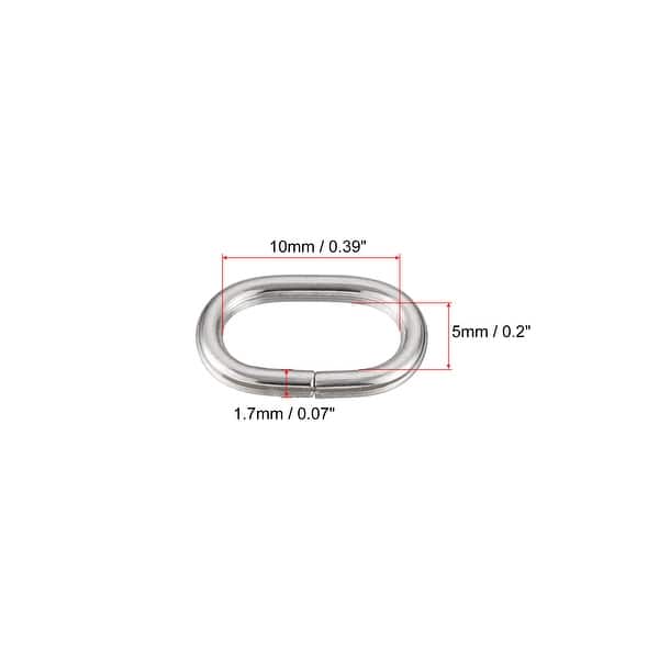 Metal Oval Ring Buckles 10x5mm for Bags Belts DIY Silver Tone 50pcs ...