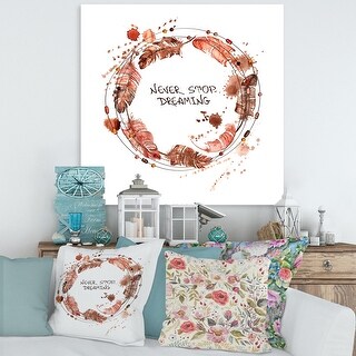 Designart "Impression Of Bird Feathers In Earth Tones" Traditional ...