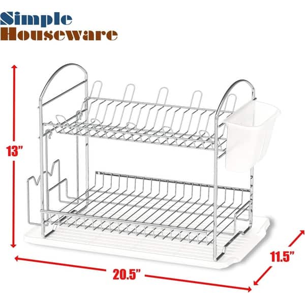 2-Tier Dish Rack with Drainboard - Bed Bath & Beyond - 39885981