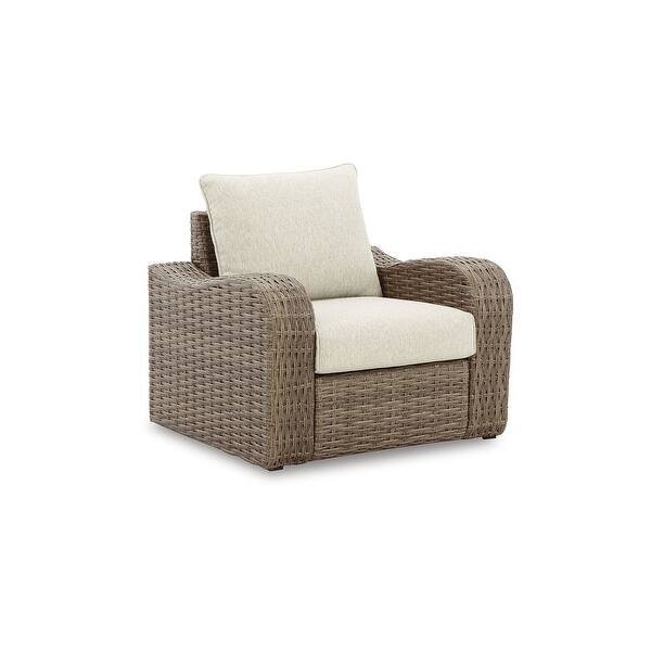 Signature Design by Ashley Sandy Bloom Beige 4-Piece Outdoor Upholstery ...