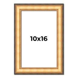 10x16 Frame Gold Plein Aire Solid Wood Picture Frame Width 2 Inches ...