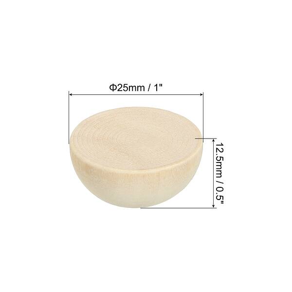 Half Wood Beads 200 Pack Unfinished Natural Wooden Split Wood Balls ...