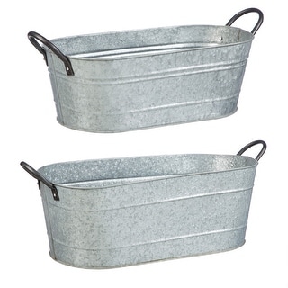 Galvanized Container, (Set of 2) - Bed Bath & Beyond - 35937876