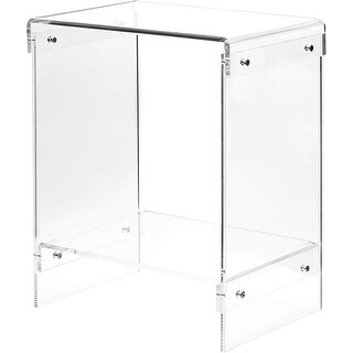 Acrylic End Table, 2-Tier Nightstand for Living Room or Bedroom, Easy ...
