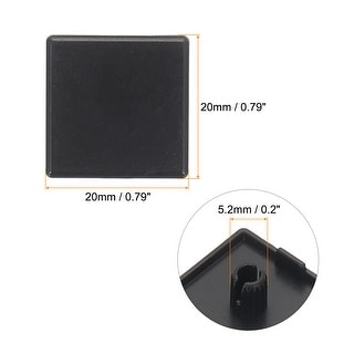 Standard Plastic Square Aluminum Extrusion End Cap Black 50x50mm 5pcs ...