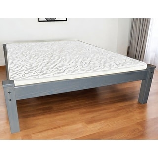 HomeRoots Gray Solid Wood Full Bed Frame - Bed Bath & Beyond - 42755607