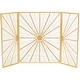 Gold Metal Foldable 3 Panel Starburst Fireplace Screen with Bead ...