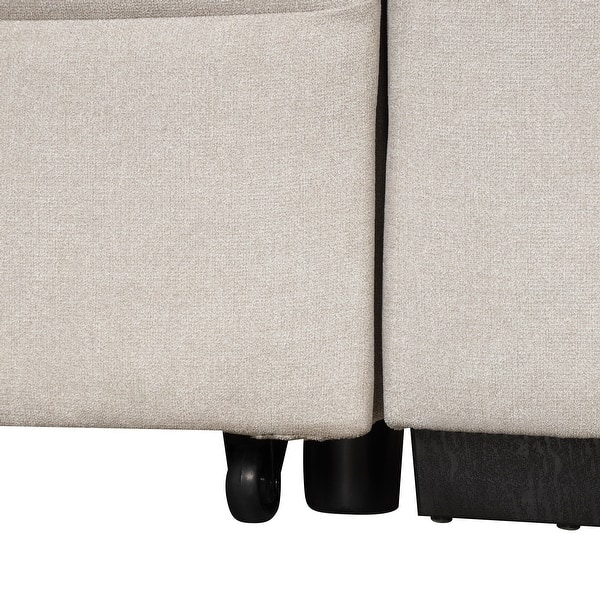 L-Shape Pull Out Couch Bed with Storage Ottoman Cup Holders - Bed Bath ...