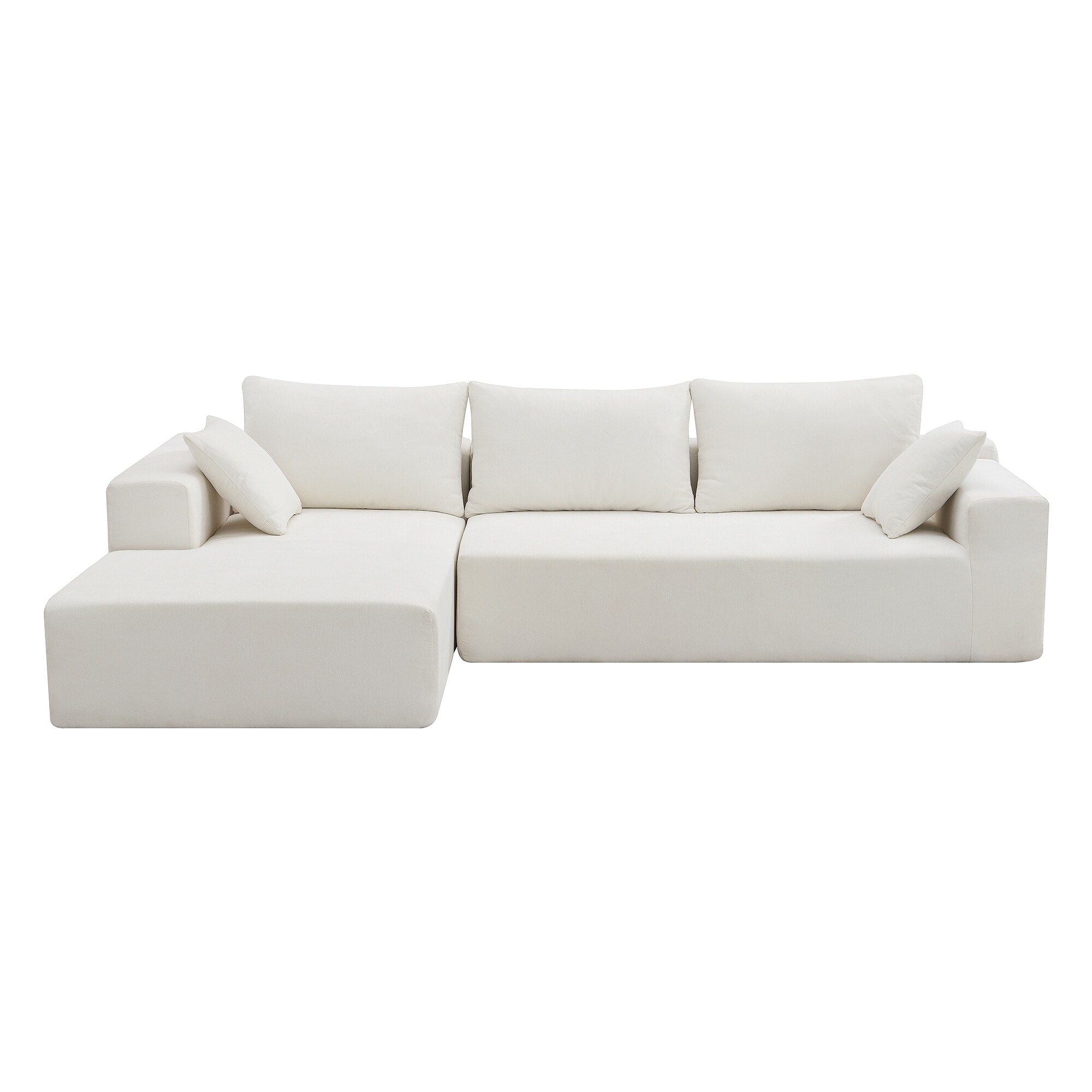 L-Shape Sectional Sofa Lamb Modular Floor Sofa with Chaise - On Sale ...