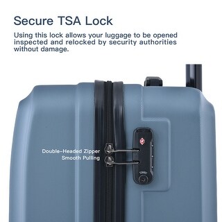 3-Piece Luggage Set w/ 2 Hooks TSA Lock Camp Trunk (20"/24"/28"), Blue ...