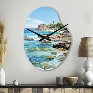 Beach Photo Tropical Paradise III - Coastal Beach Wall Clocks in Pear ...