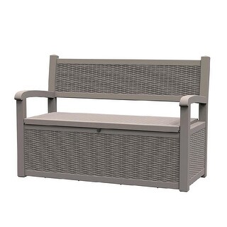 All-Weather Resin Storage Bench with Lockable Hidden Compartment ...