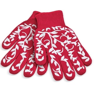 Heat Resistant Floral Design Polyester Oven Gloves - 1 Pair - 6.250 x 4 ...