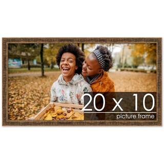 20x10 Distressed/Aged Black Complete Wood Picture Frame with UV Acrylic ...