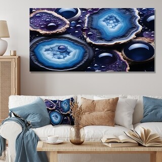 Designart "Blue Stone Geode Volcano" Stone Geode Wall Art Blue ...