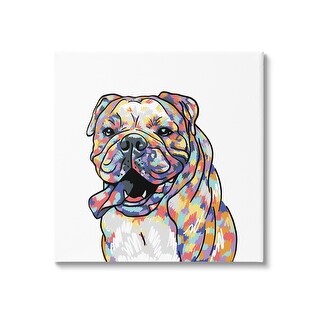 Stupell Modern Happy Bulldog Canvas Wall Art Design by Masey St ...