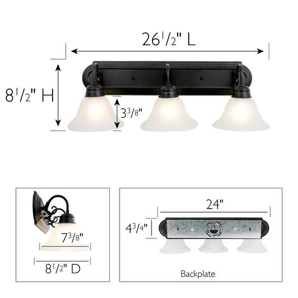 Millbridge Dimmable Frosted Glass Vanity Light - Bed Bath & Beyond ...