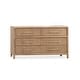 Dory 66 Inch Dresser, 6 Drawers, Bar Handles, Wire Brushed Brown Wood ...