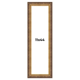 11x44 Frame Gold Real Wood Picture Frame inches Interior Frame Depth 1 ...