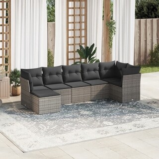 Vidaxl Garden Sofa Set Grey Pe Rattan Large Modular Garden Sofa Set