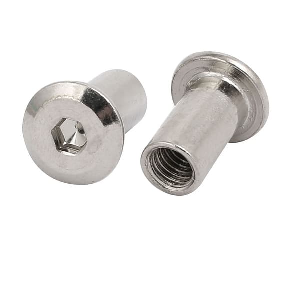 M6x15mm 4.8 Grade Carbon Steel Rivet Hex Head Insert Barrel Nut 30PCS ...