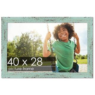 40x28 Shabby Chic / Farmhouse Green Wood Picture Frame - UV Acrylic ...