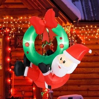 4 FT Christmas Inflatables Decoration Window Hanging Santa Claus - Bed Bath & Beyond - 41905217