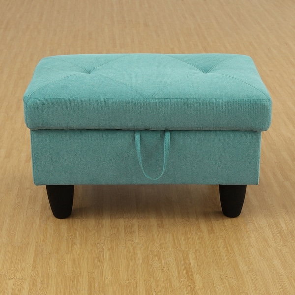 green rectangle ottoman