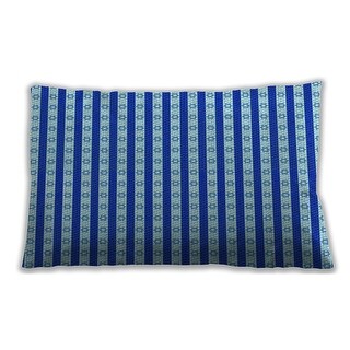 Ahgly Company Patterned Indoor-Outdoor Tron Blue Lumbar Throw Pillow ...