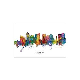 Sarasota Florida Skyline City Name Print On Acrylic Glass by Michael ...