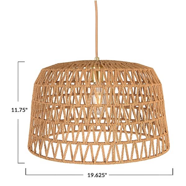 Open Weave Metal and Paper Rope Ceiling Light - Bed Bath & Beyond ...