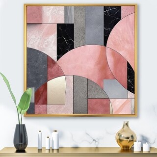 Designart "Pink Transcendent Angles II" Abstract Shapes Framed Wall ...