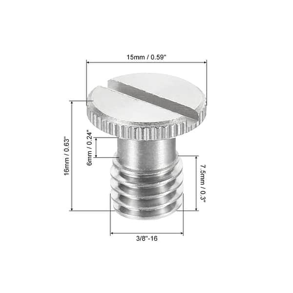 2Pcs 3/8"-16 Thread 16mm Length Camera Fixing Screw, Flat Slot Screws ...