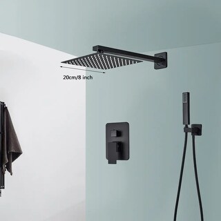 2 Way Rainfall Shower Kit with Wall Mounted Hot Cold Mixer Tap - Bed ...