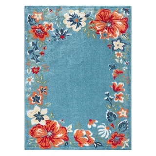 TOWN & COUNTRY EVERYDAY Hibiscus Bloom Border Modern Floral Indoor ...