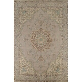 Tabriz Persian Vintage Rug Hand-Knotted Traditional Wool Carpet - 9'4"x ...