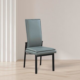 Somette Monise Motion-back Gray Faux Leather Side Chair, Set of 2 - Bed ...