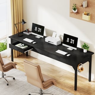 78.7" Extra Long Two Person Computer Desk, Large Executive Office Desk ...
