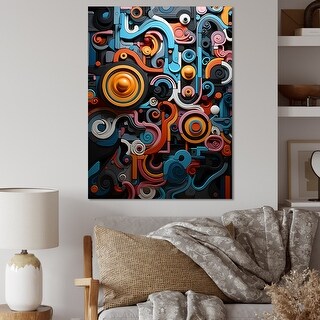 Designart "Opt Art Radiant Spectrum I" Op Art Canvas Art Print - Bed ...