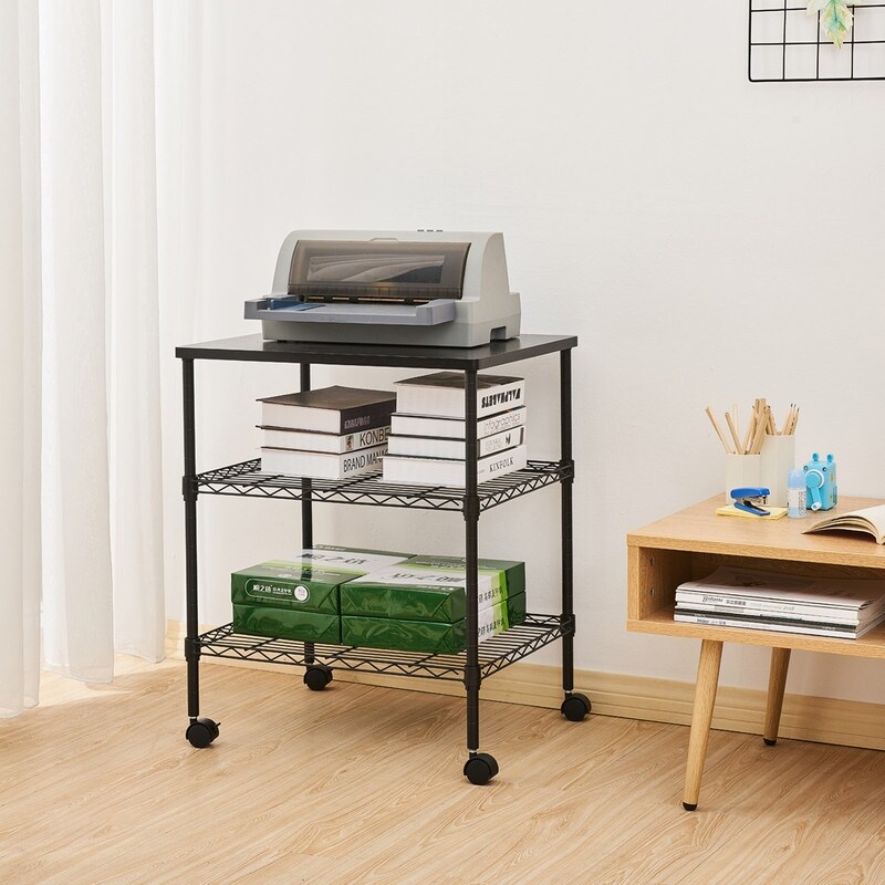 3 Tiers Rolling Storage Rack Microwave Cart on Wheels On Sale Bed Bath Beyond 30939523