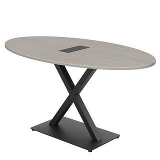 8 Person 10' Modular Oval Conference Table With X Bases Power And Data ...